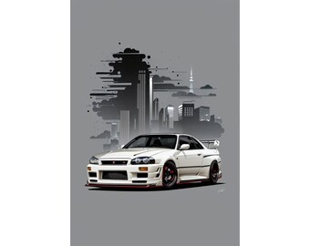 Nissan Skyline GTR R34 Poster - Etsy