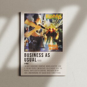 EPMD - Business as Usual - 1990 Album Poster | Vintage Rap Decor ...