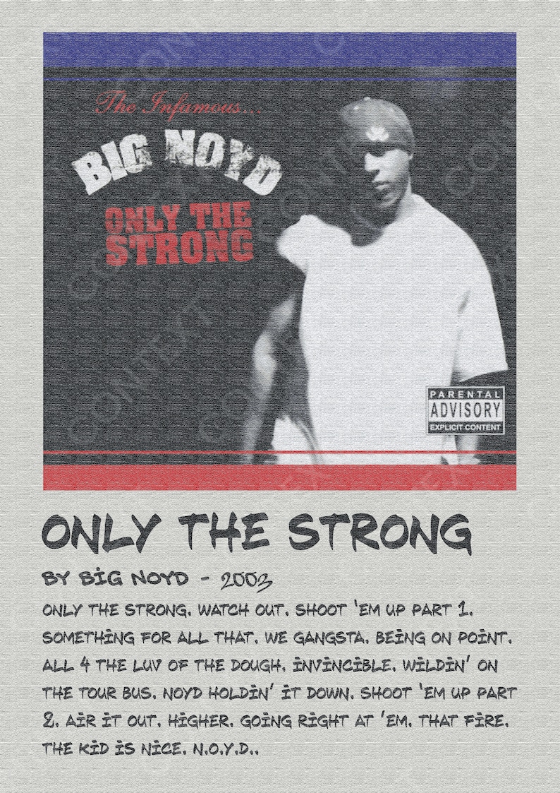 Big Noyd Only the Strong Album Poster Sizes A5 A4 A0 - Etsy