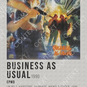 EPMD - Business as Usual - 1990 Album Poster | Vintage Rap Decor ...