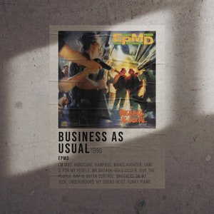EPMD - Business as Usual - 1990 Album Poster | Vintage Rap Decor ...