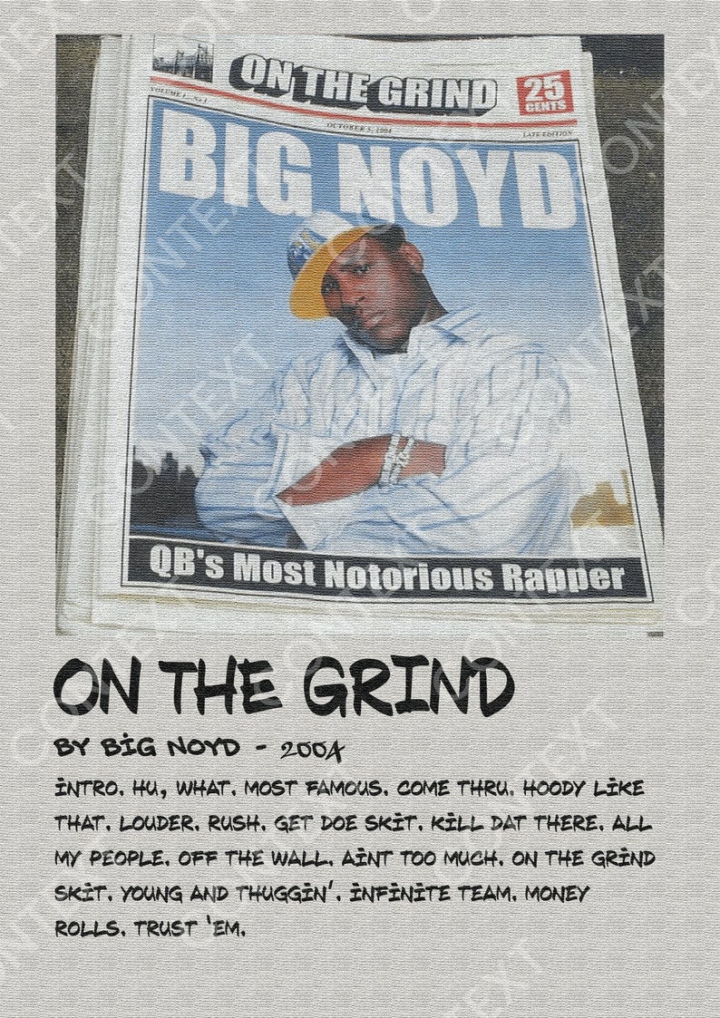 Big Noyd on the Grind Album Poster Sizes A5 A4 A0 - Etsy