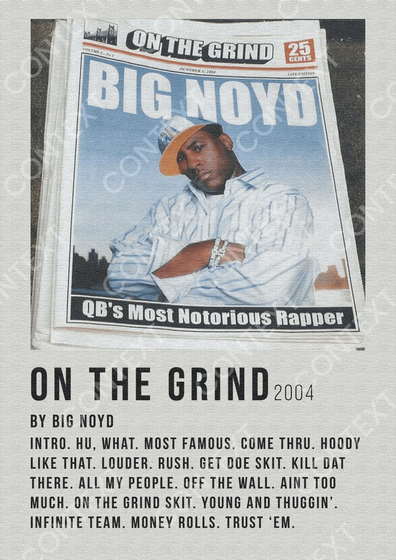 Big Noyd on the Grind Album Poster Sizes A5 A4 A0 - Etsy