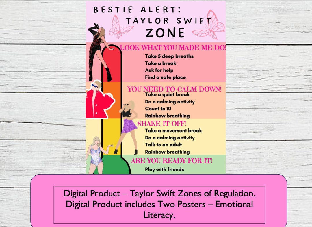 Taylor Swift Emotional Regulation - Printable Zones of Regulation Board ...