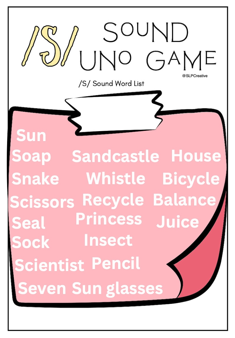 S Uno Learning Game. S Phonics Game. S Speech Sound Cards. S Word Lists ...