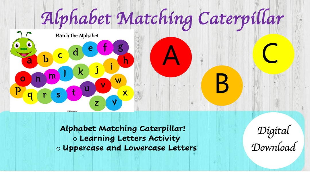Alphabet Matching Caterpillar Printable Activity| Learning Letters ...
