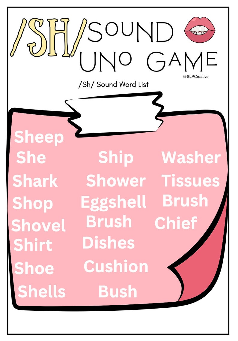 SH Uno Learning Game. SH Phonics Game. SH Speech Sound Cards. Sh Word ...