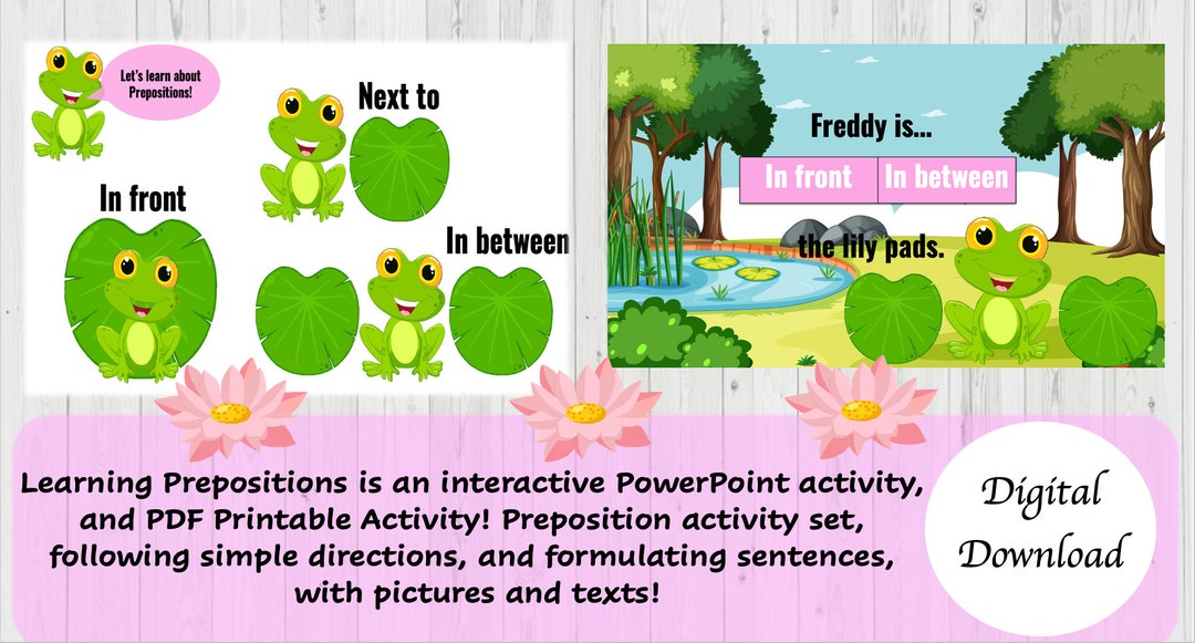 Learning Prepositions Interactive Powerpoint, PDF Printable Activity ...