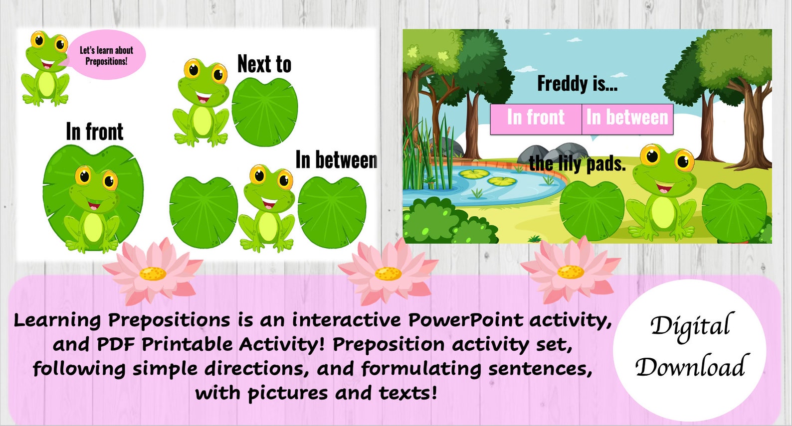Learning Prepositions Interactive Powerpoint, PDF Printable Activity ...