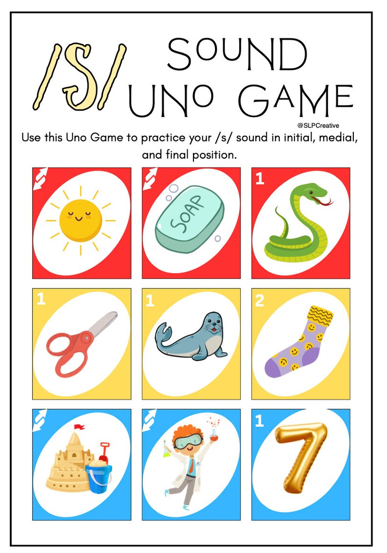 S Uno Learning Game. S Phonics Game. S Speech Sound Cards. S Word Lists ...