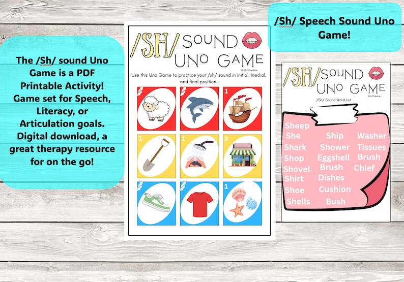 SH Uno Learning Game. SH Phonics Game. SH Speech Sound Cards. Sh Word ...