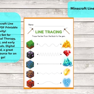 Minecraft Line Tracing (fine Motor Skills, Learn to Write, Early ...