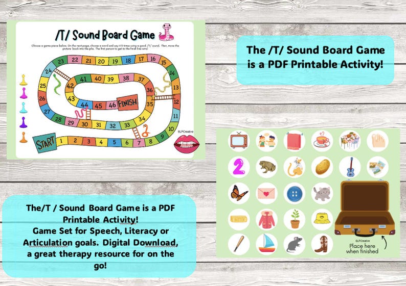 T Sound Snakes and Ladders Game. T Phonics Game. T Speech Sound Cards ...