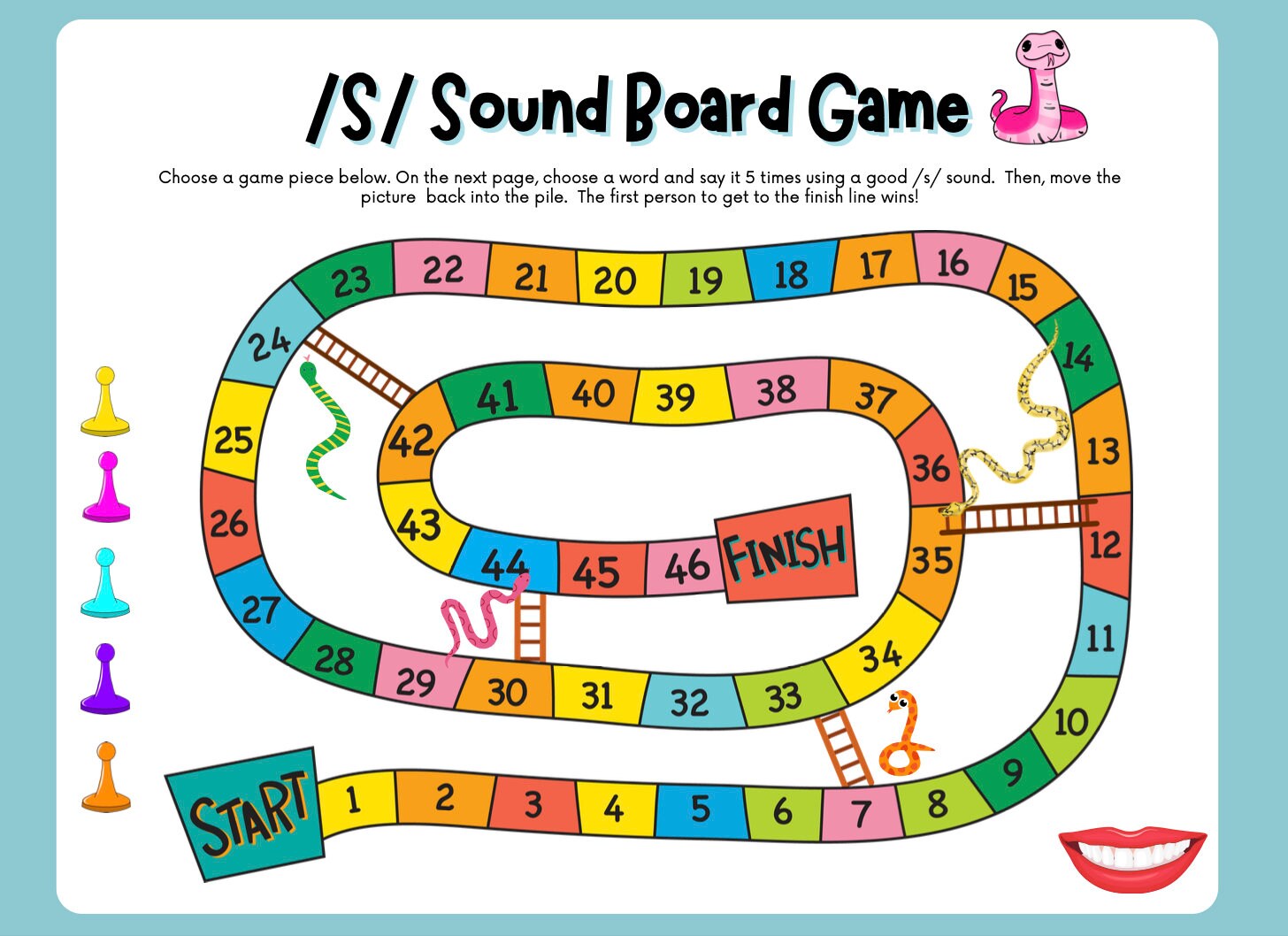 S Sound Snakes and Ladders Game. S Phonics Game. S Speech Sound Cards ...