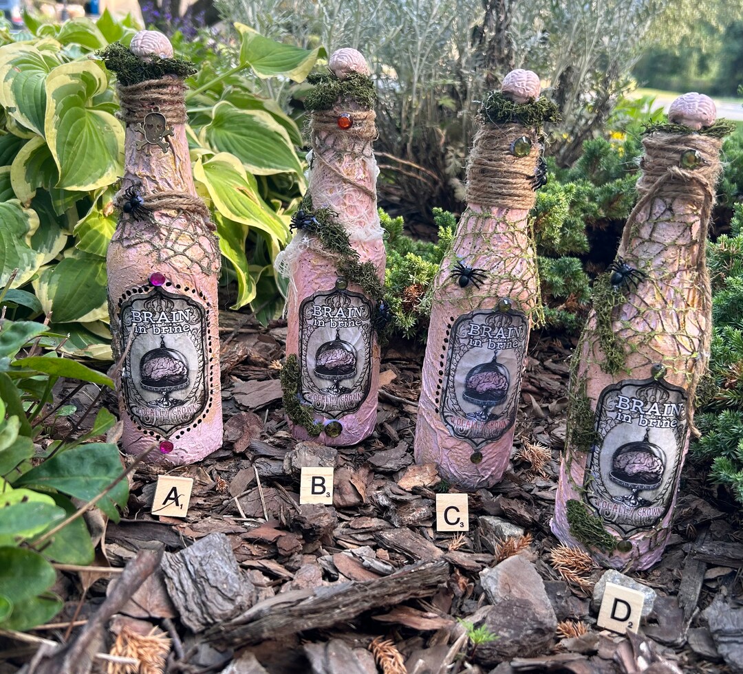 Pink Halloween Brain Potion Bottles - Etsy