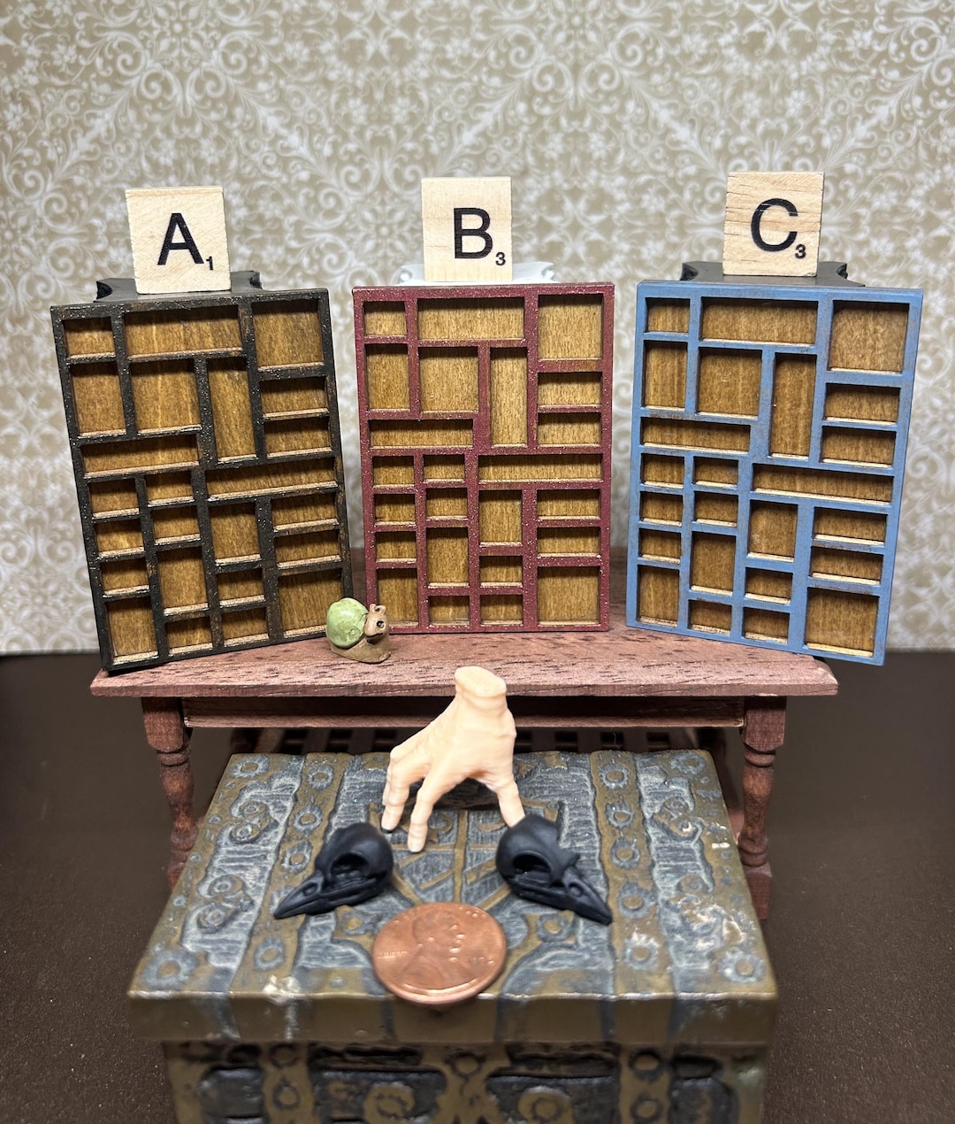 Miniature Printer's Tray (three Different Color Accents) - Etsy