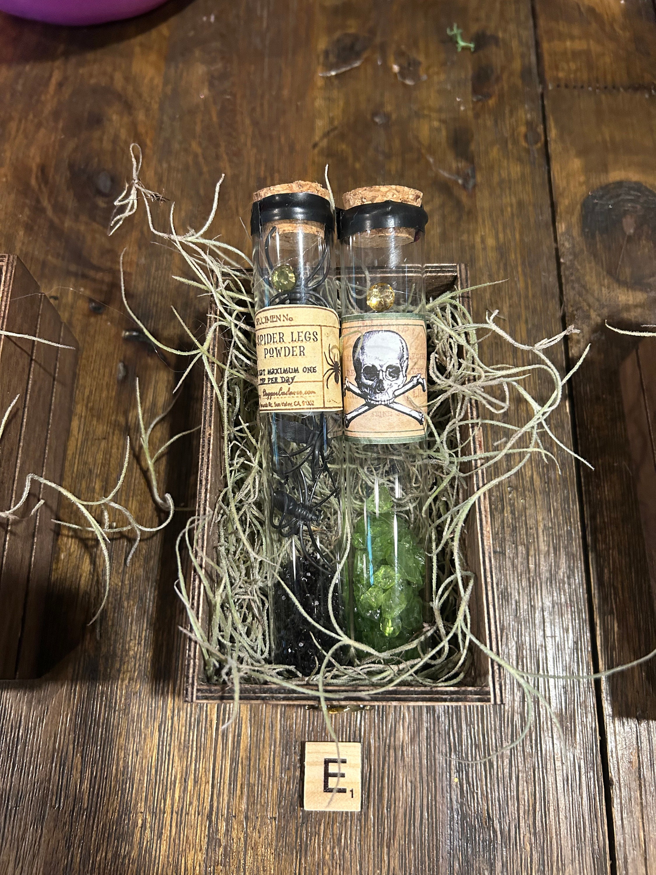Spooky Halloween Test Tubes in Wooden Crates - Etsy