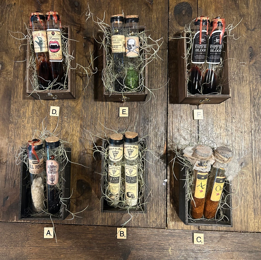 Spooky Halloween Test Tubes in Wooden Crates - Etsy