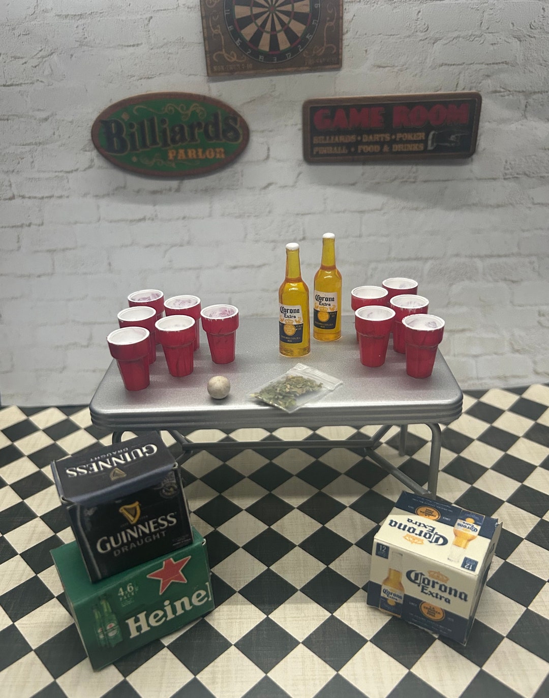Dollhouse Beer Pong and Keg Party Set - Etsy