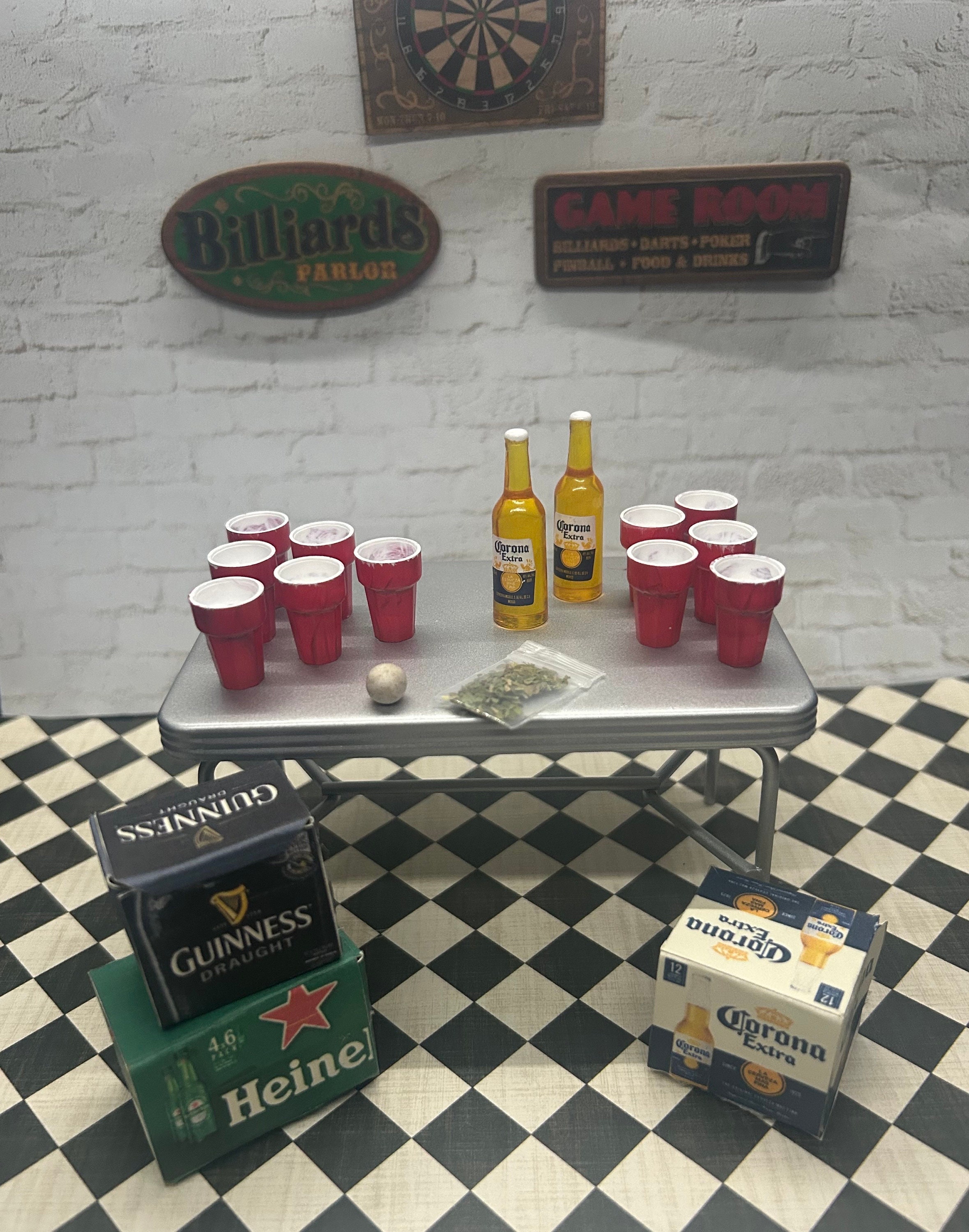 Dollhouse Beer Pong and Keg Party Set - Etsy