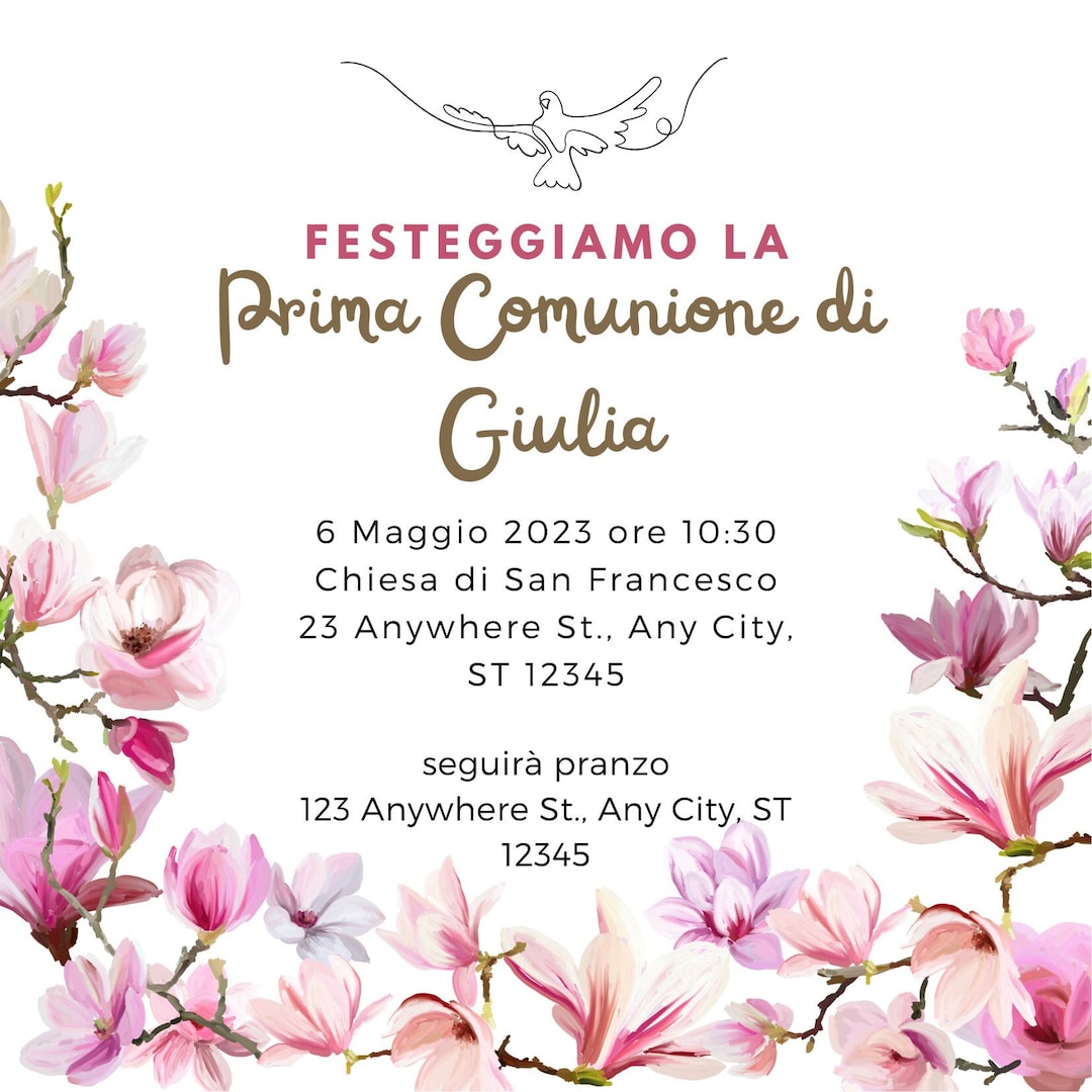 Digital Communion Invitation First Communion Personalized Invitation ...