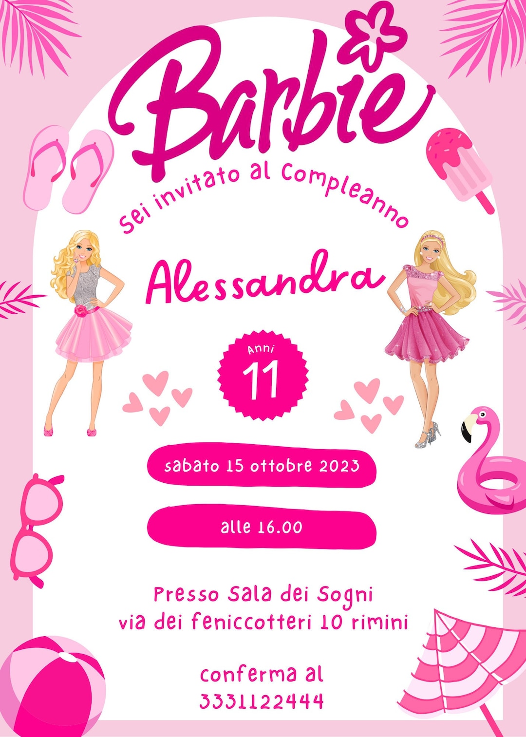 Invito Digitale Barbie Compleanno bimba invito festa di - Etsy Italia