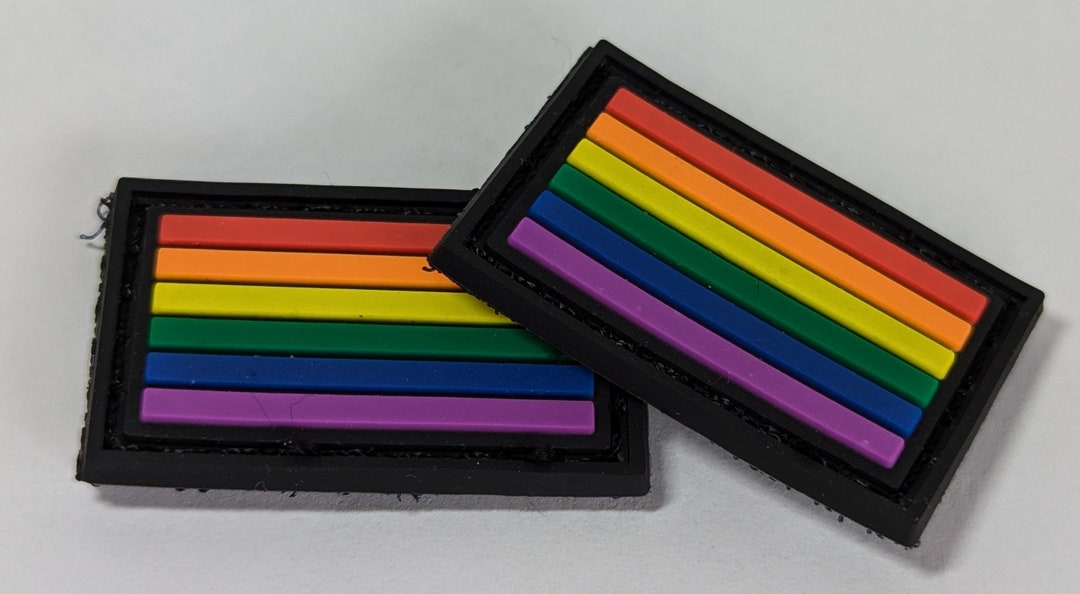 Two Pride LGBTQ Rainbow PVC Patches With Hook Backing, EDC, Tactical ...