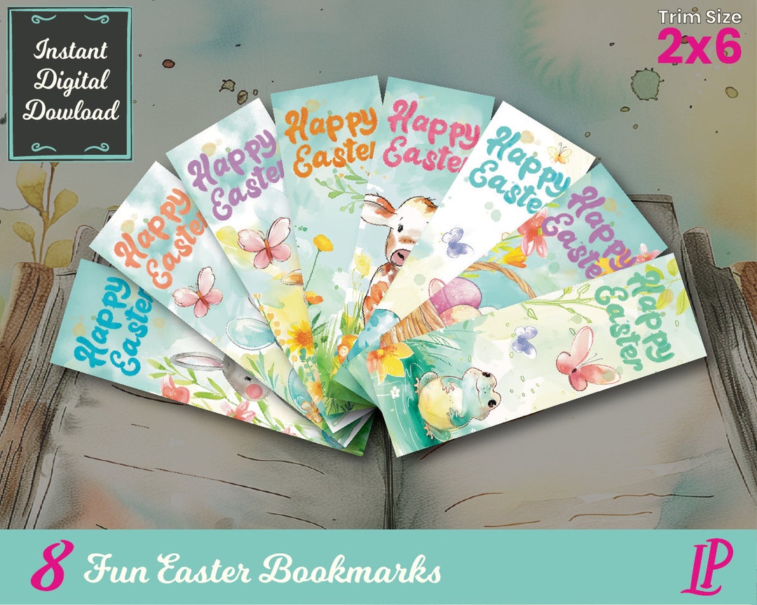 Printable Watercolor Easter Bookmarks, DIY Bookmark, Instant Download ...