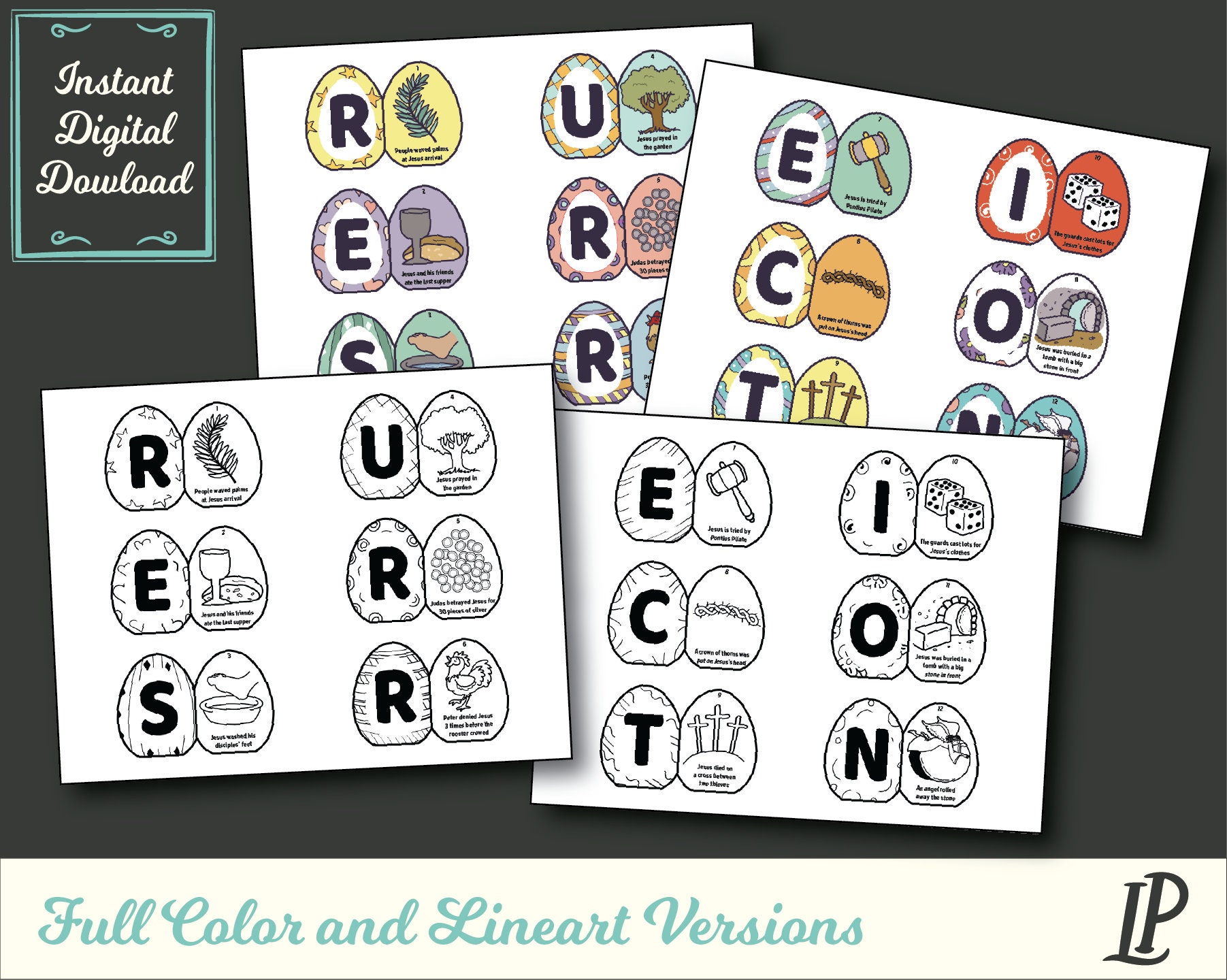 Easter Story Egg Hunt, Religious Easter Egg Hunt for Kids, Holy Week ...