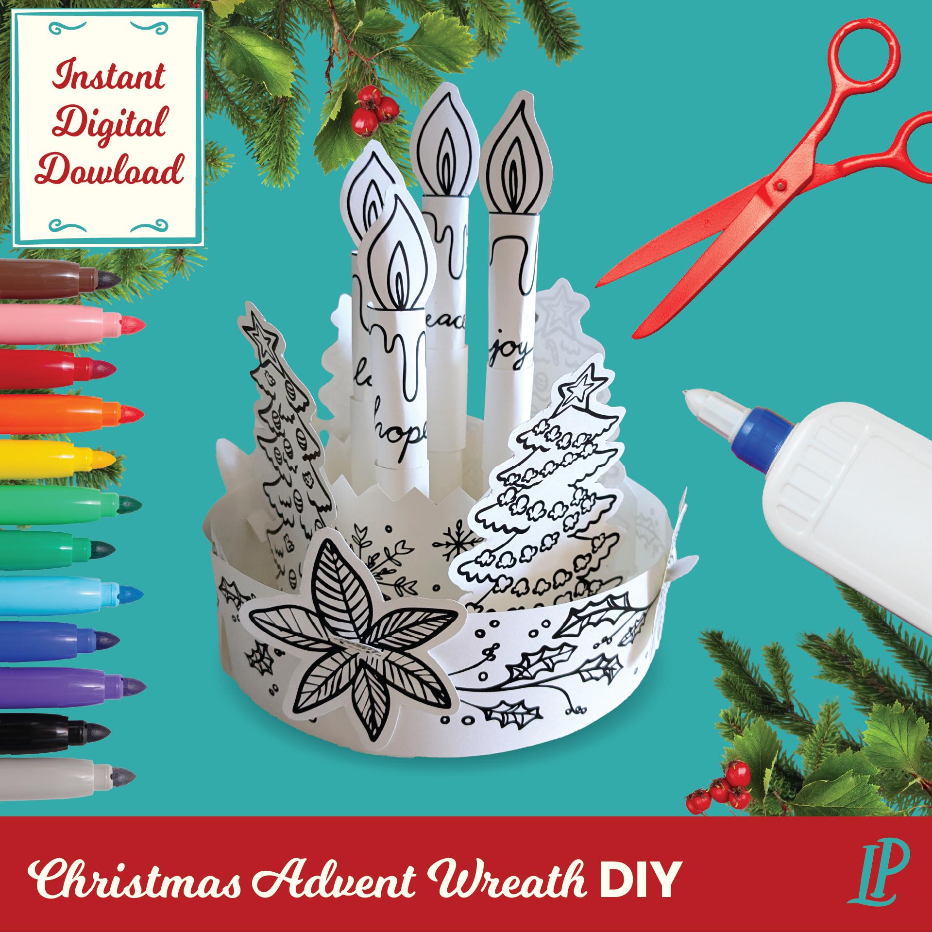 DIY Christmas Advent Wreath Paper Craft | Weekly Countdown | Advent ...