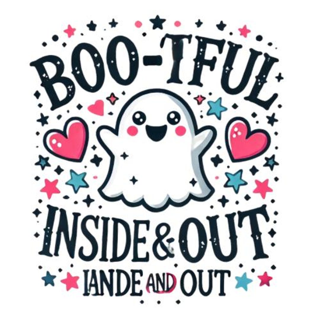Boo-tiful Inside & Out Ghost Digital Art - Cute Kawaii Halloween ...