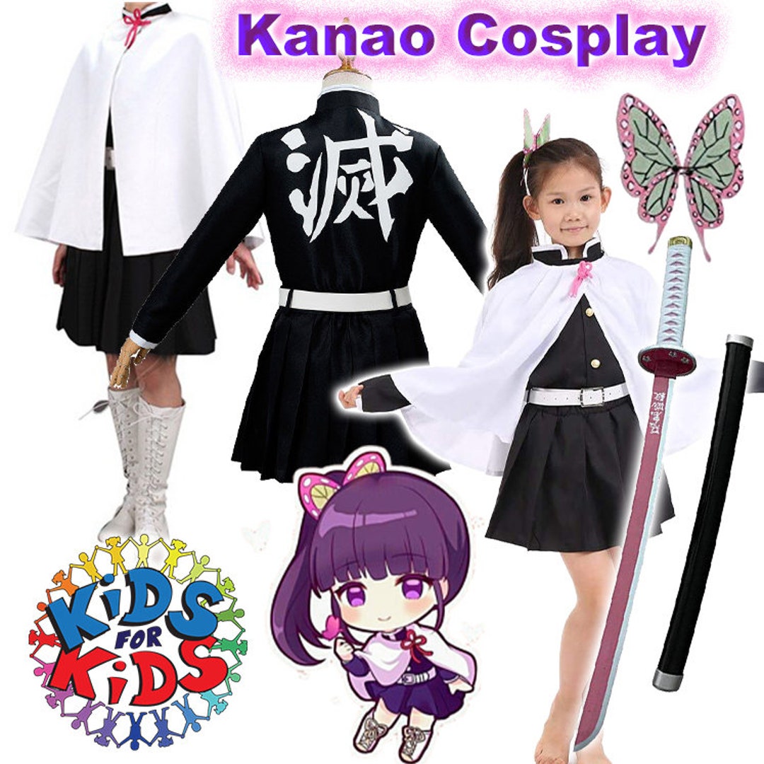 Kids Costume Girls Japanese Anime Cosplay Kimono Outfit Butterfly ...