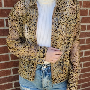 ELCC Leopard Animal Print Semi-sheer Vintage Jacket - Etsy