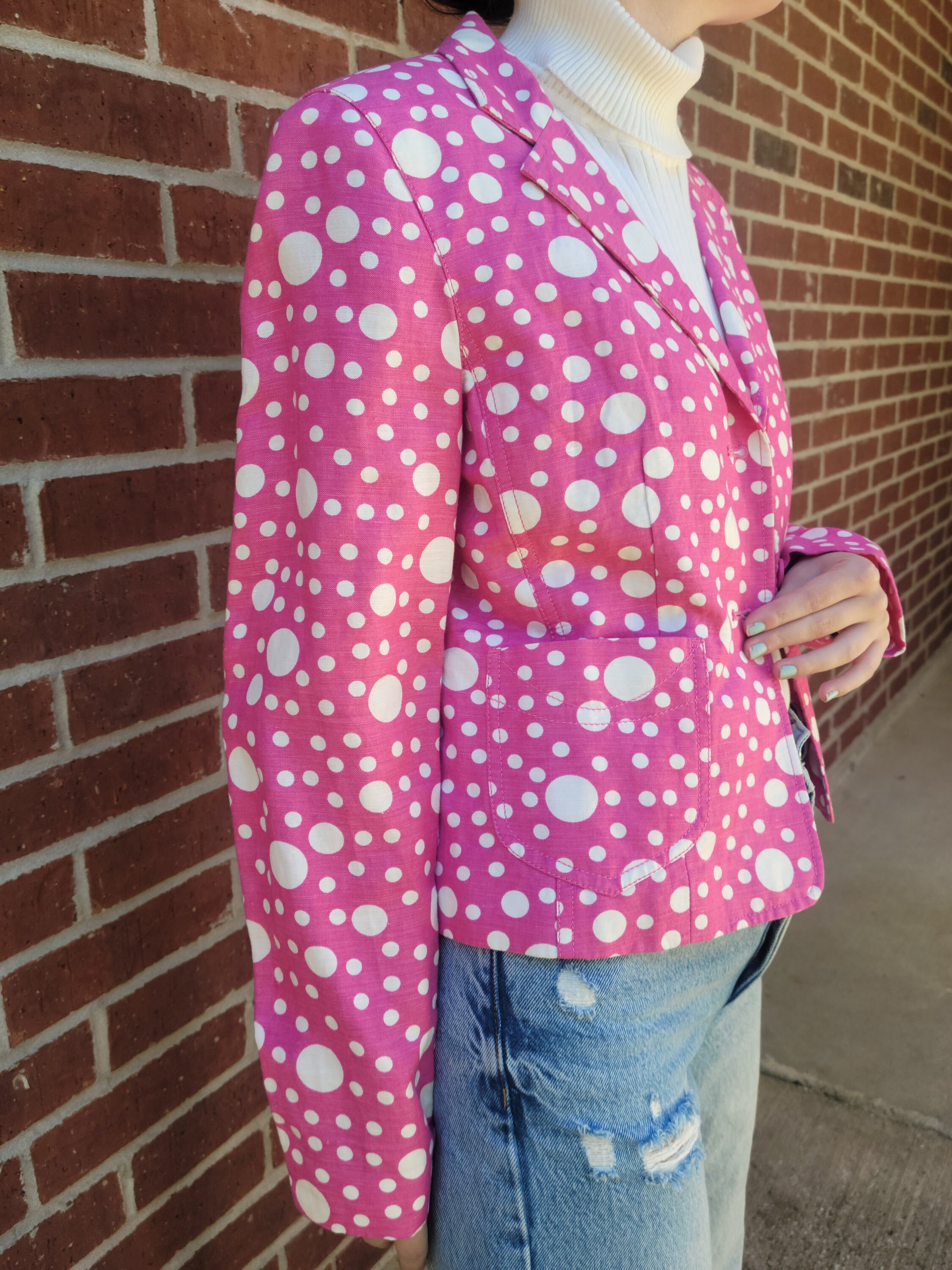 Pink Polka Dot Mod Barbie Aesthetic Larry Levine Vintage Blazer - Etsy