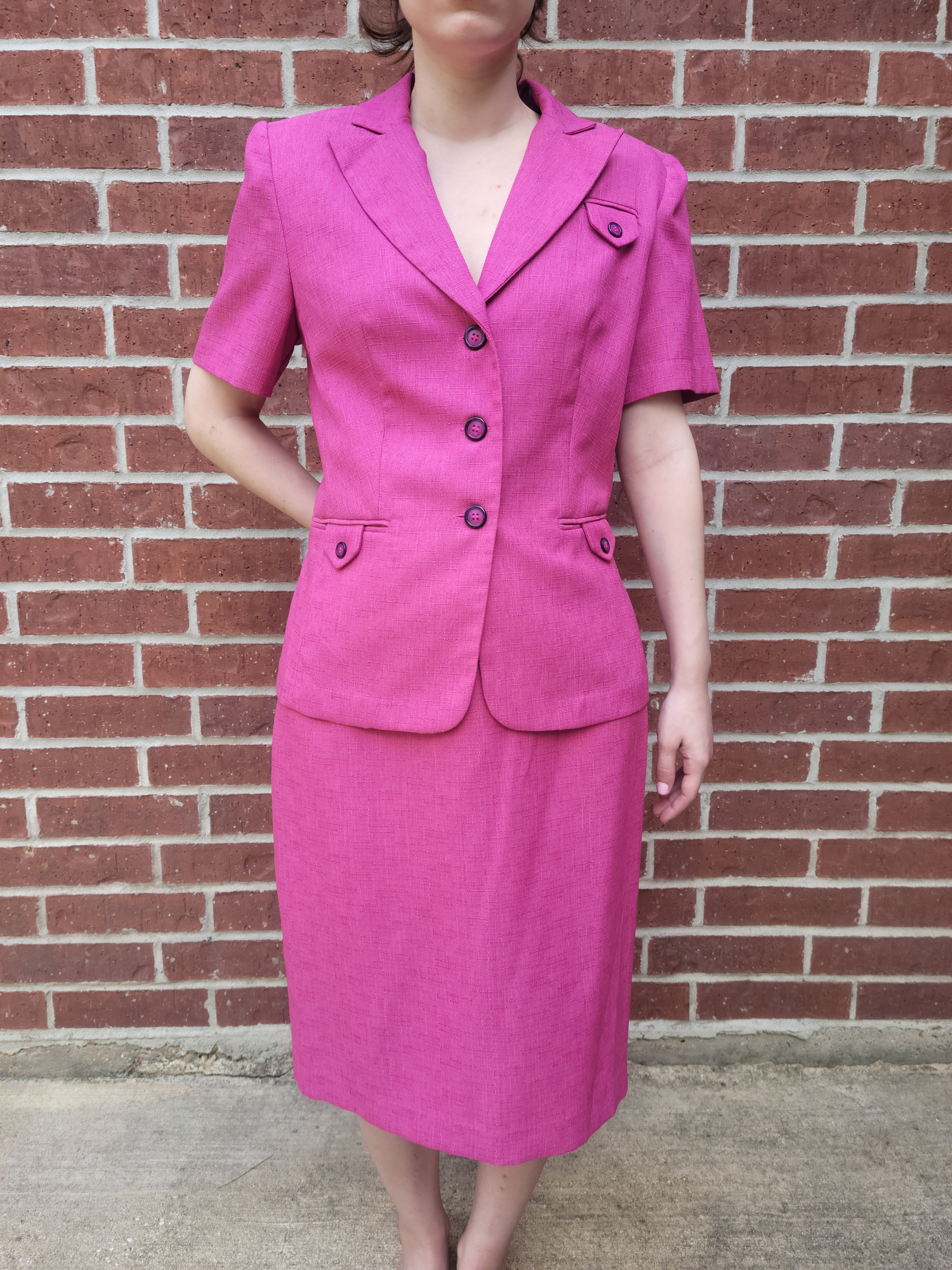Perceptions New York Hot Pink Barbiecore Vintage Skirt Suit - Etsy