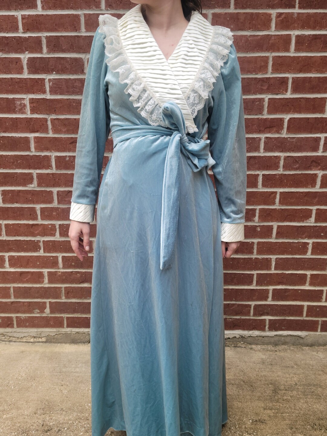 Komar Blue Lace Pioneer Cottagecore Bridal Robe - Etsy