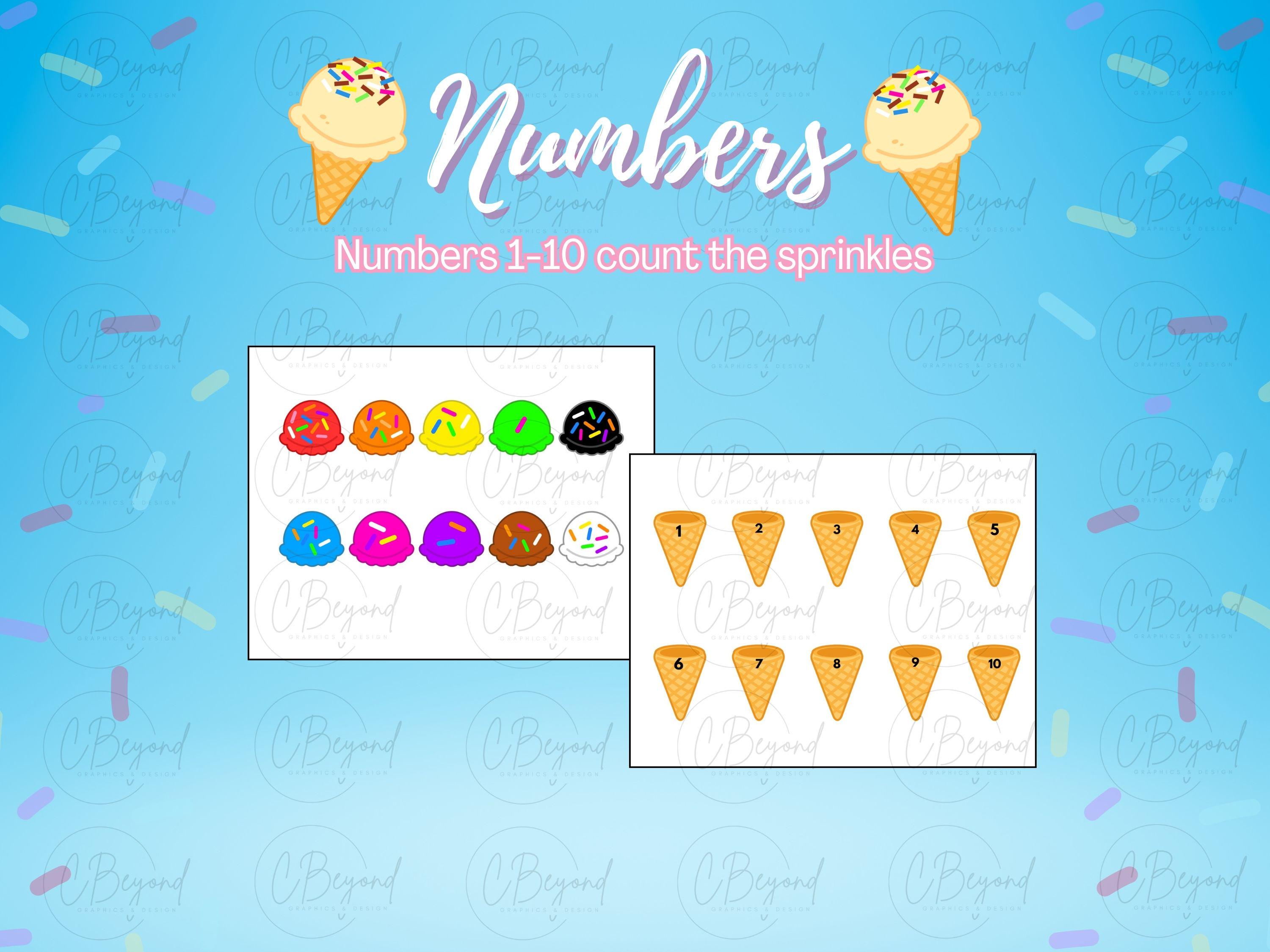 Ice Cream Cone Match Game – Alphabet, Numbers, Shapes & Colors Activity ...