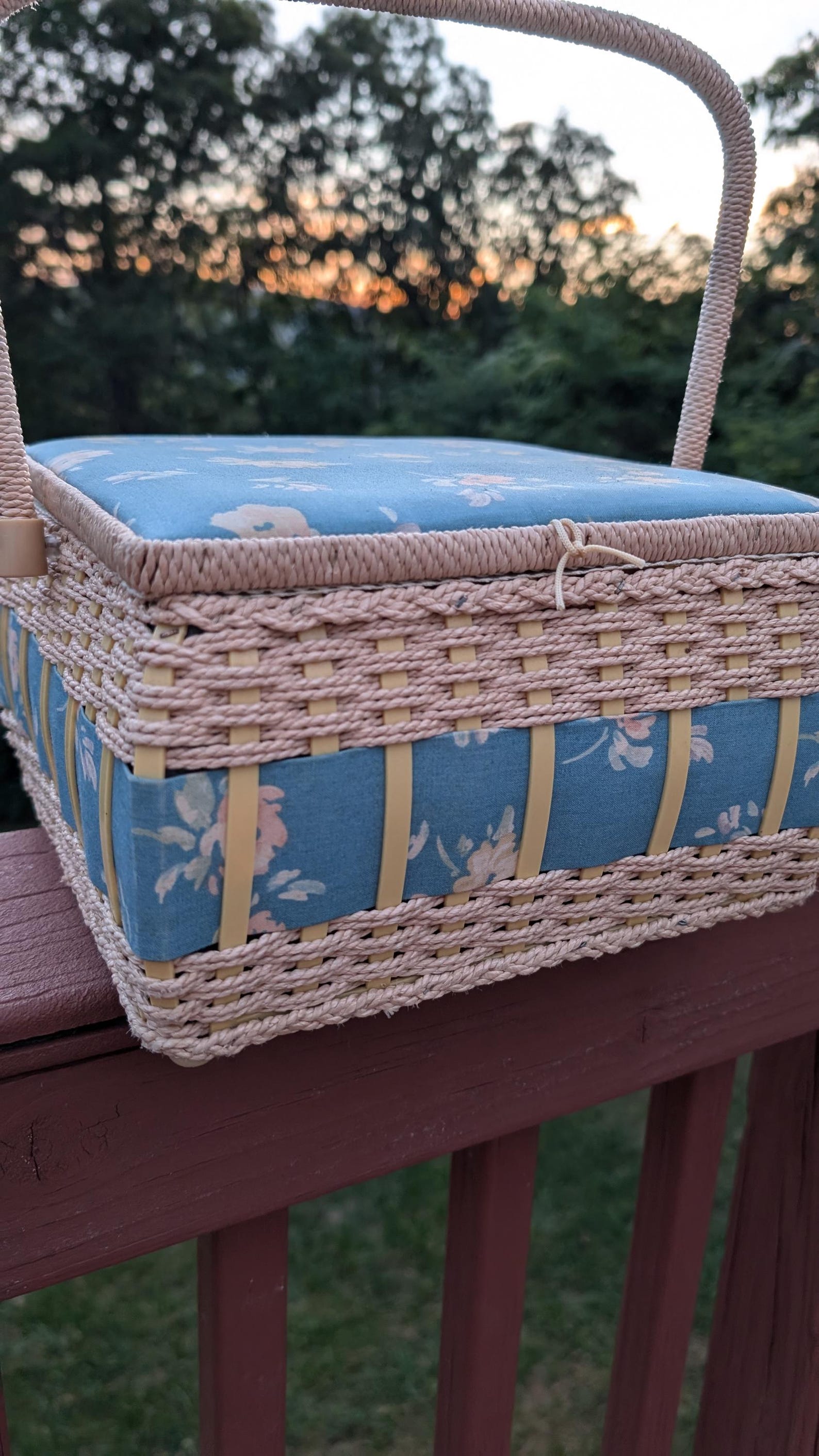 Vintage Wicker Sewing Basket - Etsy