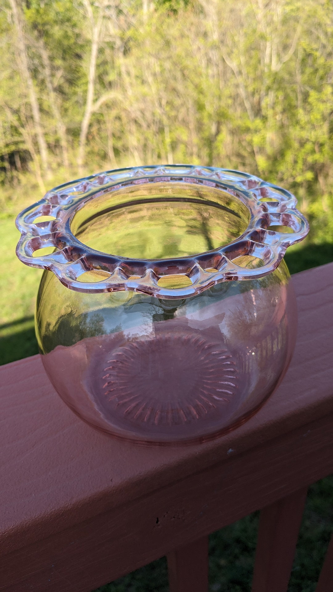 Anchor Hocking Pink Depression Glass Open Lace Bowl - Etsy