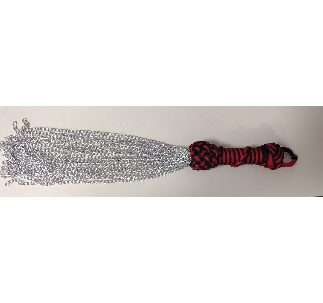 Flogger Chain Red Black Paracord Handle Fetish Fashion - Etsy