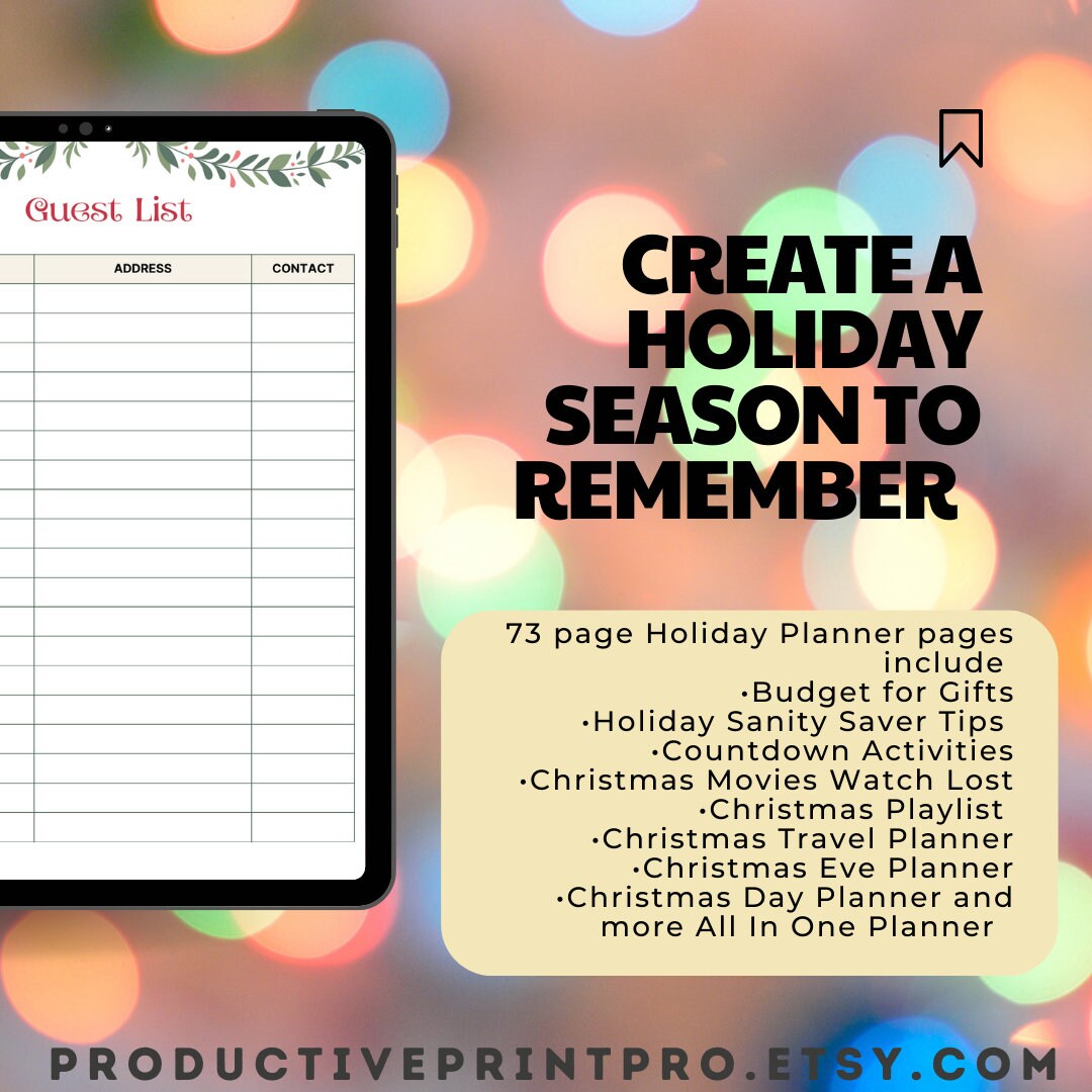 Christmas Planner Printable Holiday Planner Gift Budget - Etsy
