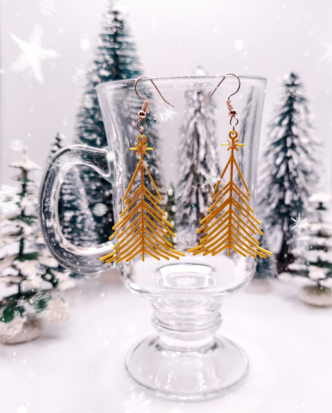 Whimsical Wireframe Wonderland: 3D Printed Christmas Tree Earrings With ...