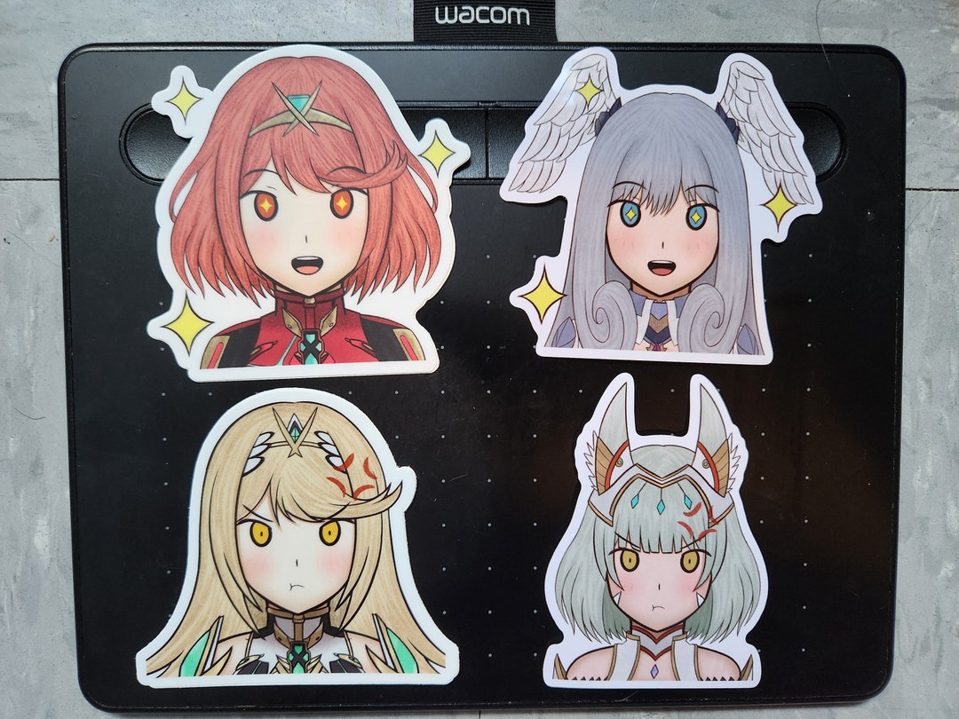 Xenoblade Chronicles Pyra, Mythra, Melia and Nia Omori Styled Stickers ...