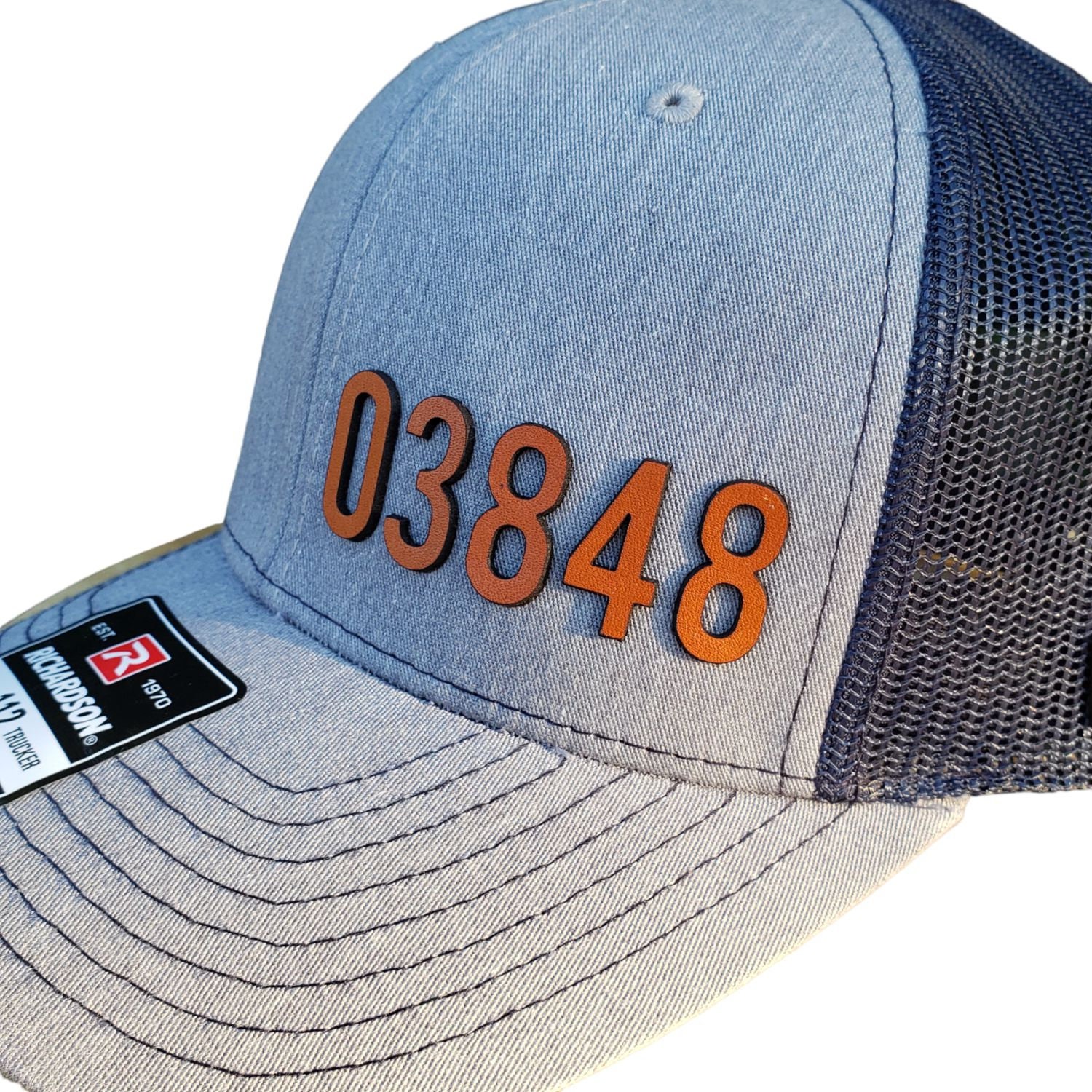 Leather Patch Hat - Custom Zip Code Townie Hat Richardso 112 Mid Pro ...