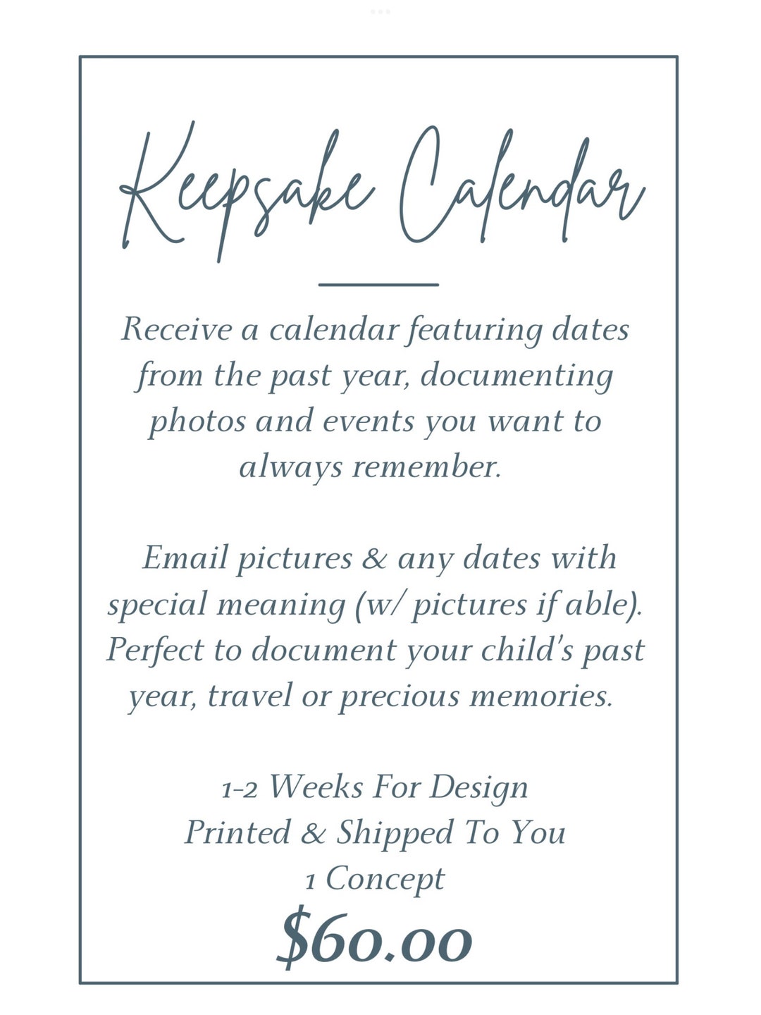 Keepsake Calendar, Memory Calendars - Etsy