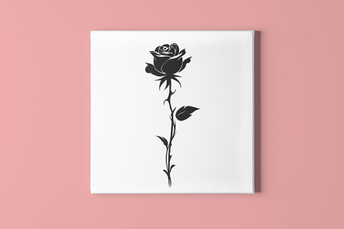 5 Long Stem Roses SVG Bundle Rose Png, Rose Dxf, Rose Eps Files ...