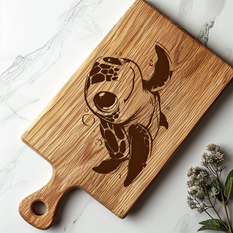 Adorable Baby Turtle Cutting Board SVG Bundle Laser Engraving Cricut ...