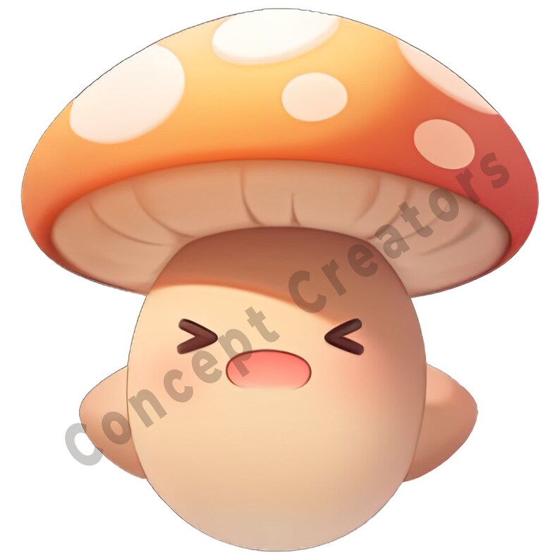 Mushroom EMOJIS 8 Unique Pngs Twitch Emotes Discord Youtube Cute ...