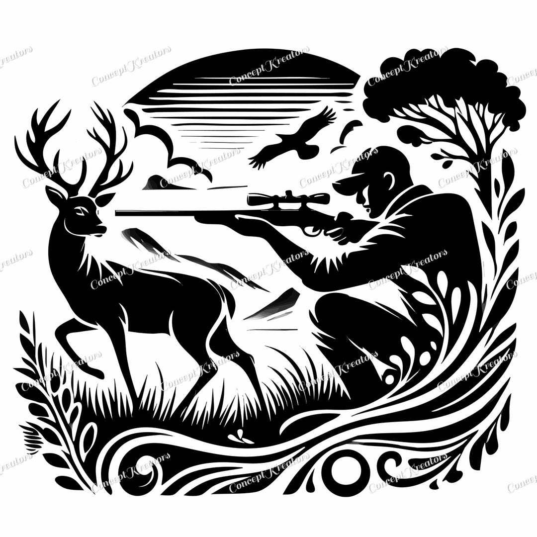 Deer Hunting SVG Hunt Svg Hunter Png Hunting Svg Eps, JPG, PNG, Svg ...
