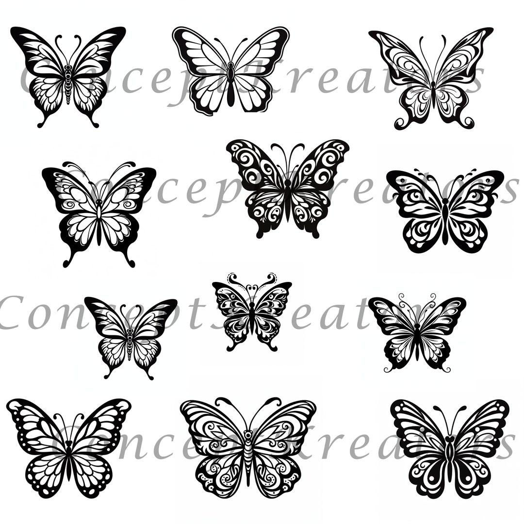 12 Butterfly SVG Bundle Butterfly Png, Butterfly Dxf, Butterfly Eps ...